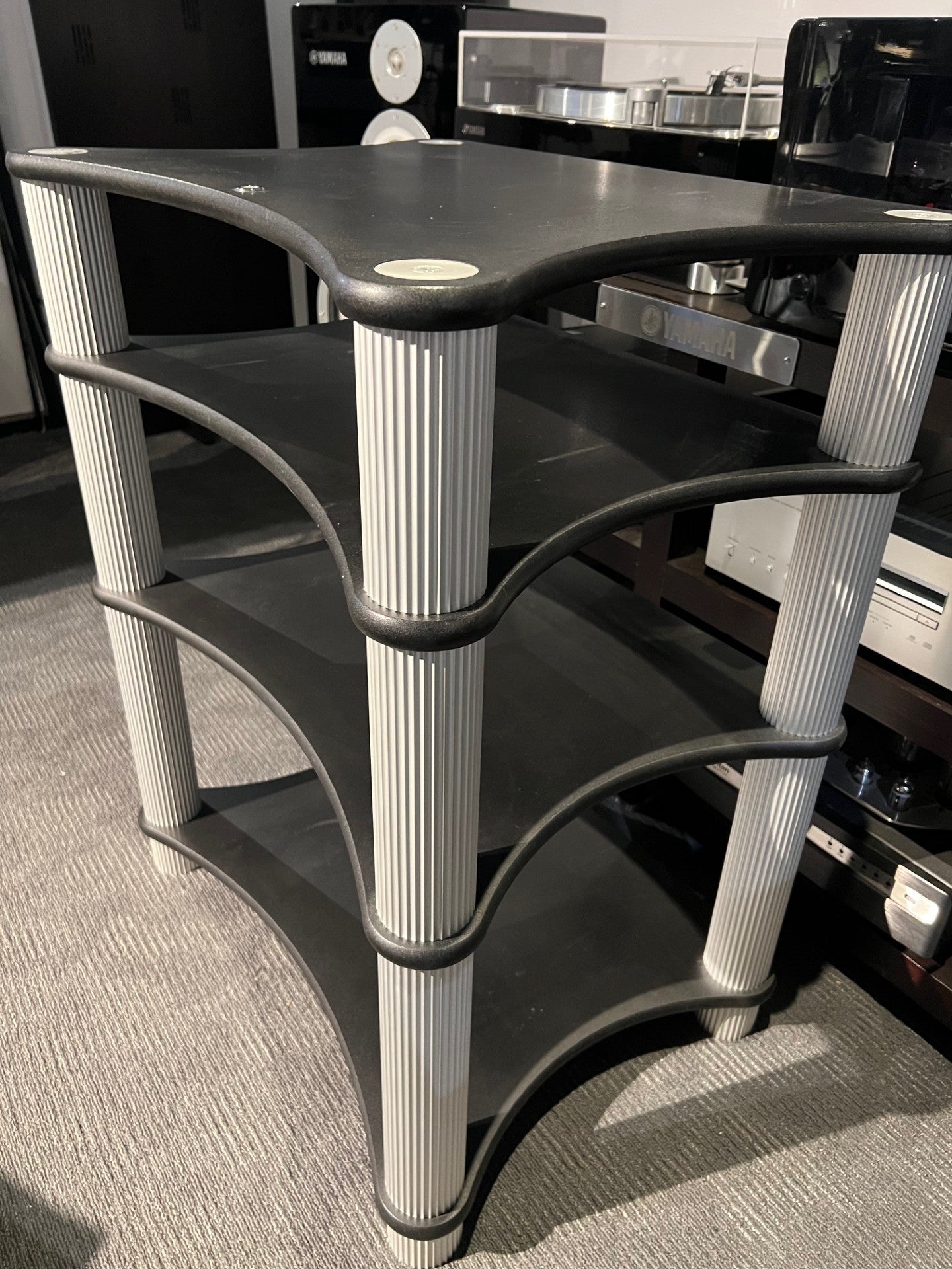 Solid Tech Radius HiFi Rack, Black with silver columns, Consignment Sa ...